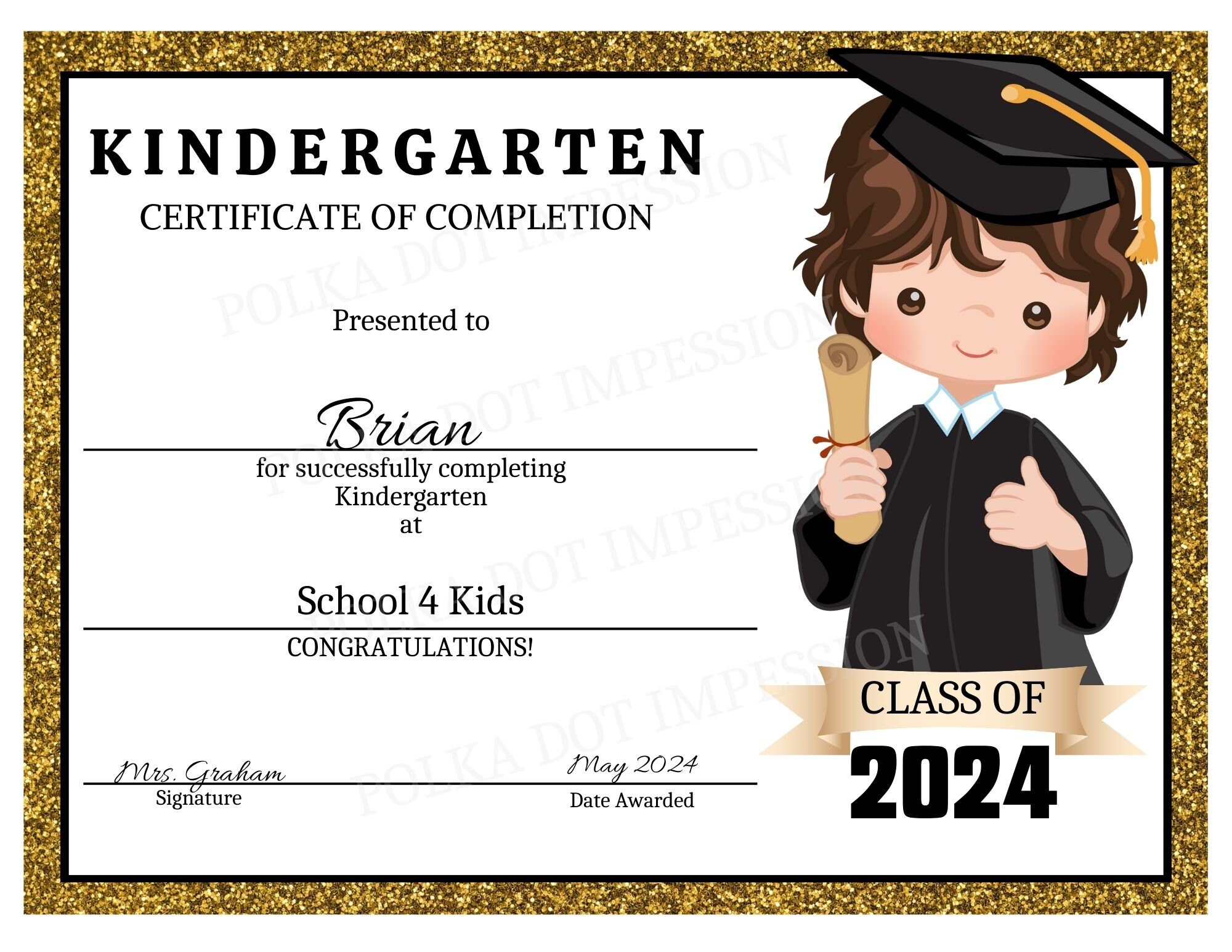Kindergarten Completion Award Bundle Pack, Graduation Achievement ...