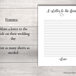 A Letter to the Bride to Give on Their Special Day, Perfect Wedding Day ...
