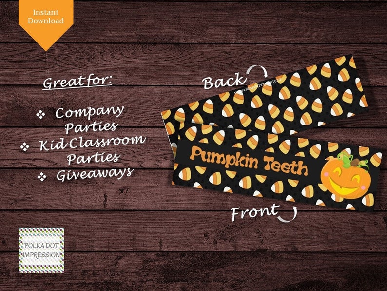 Pumpkin Teeth Halloween Bag Toppers, DIY Printable Bag Toppers ...