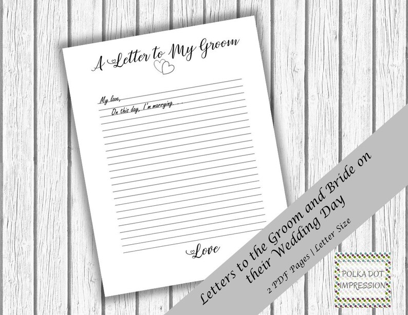 A Letter to My Bride and Groom, Perfect Wedding Day Gift, Romantic ...