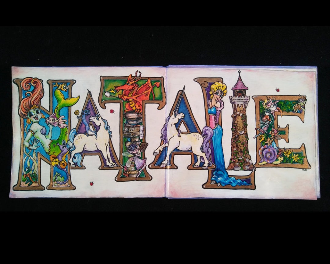 Personalized Name Custom Themed Book Art - Etsy