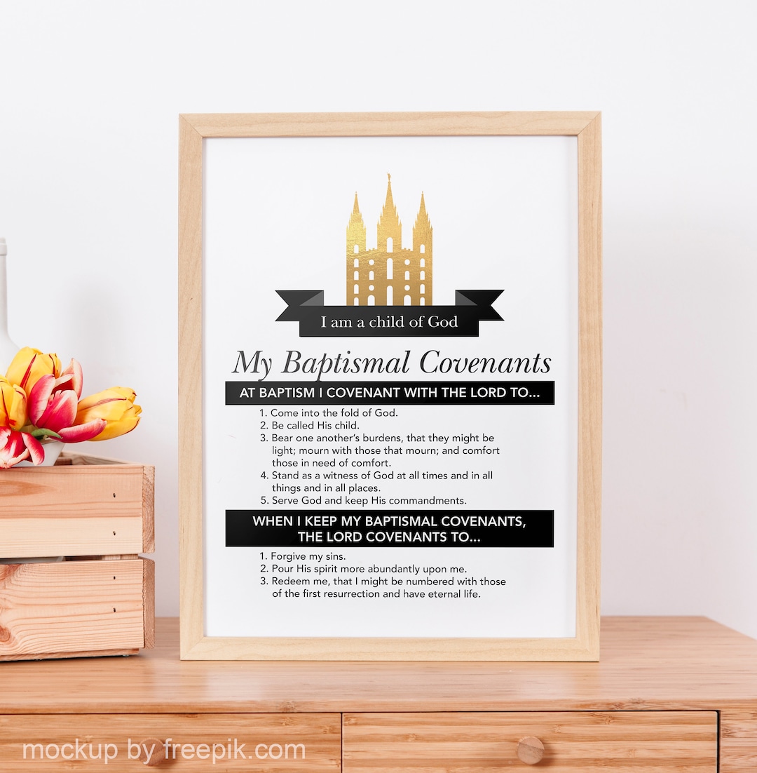 LDS My Baptismal Covenants - LDS Baptism Print - LDS Blue Baptismal ...