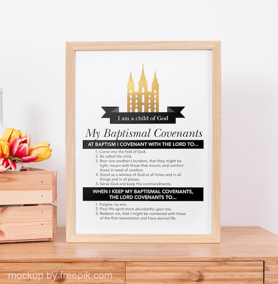 LDS My Baptismal Covenants LDS Baptism Print LDS Blue - Etsy
