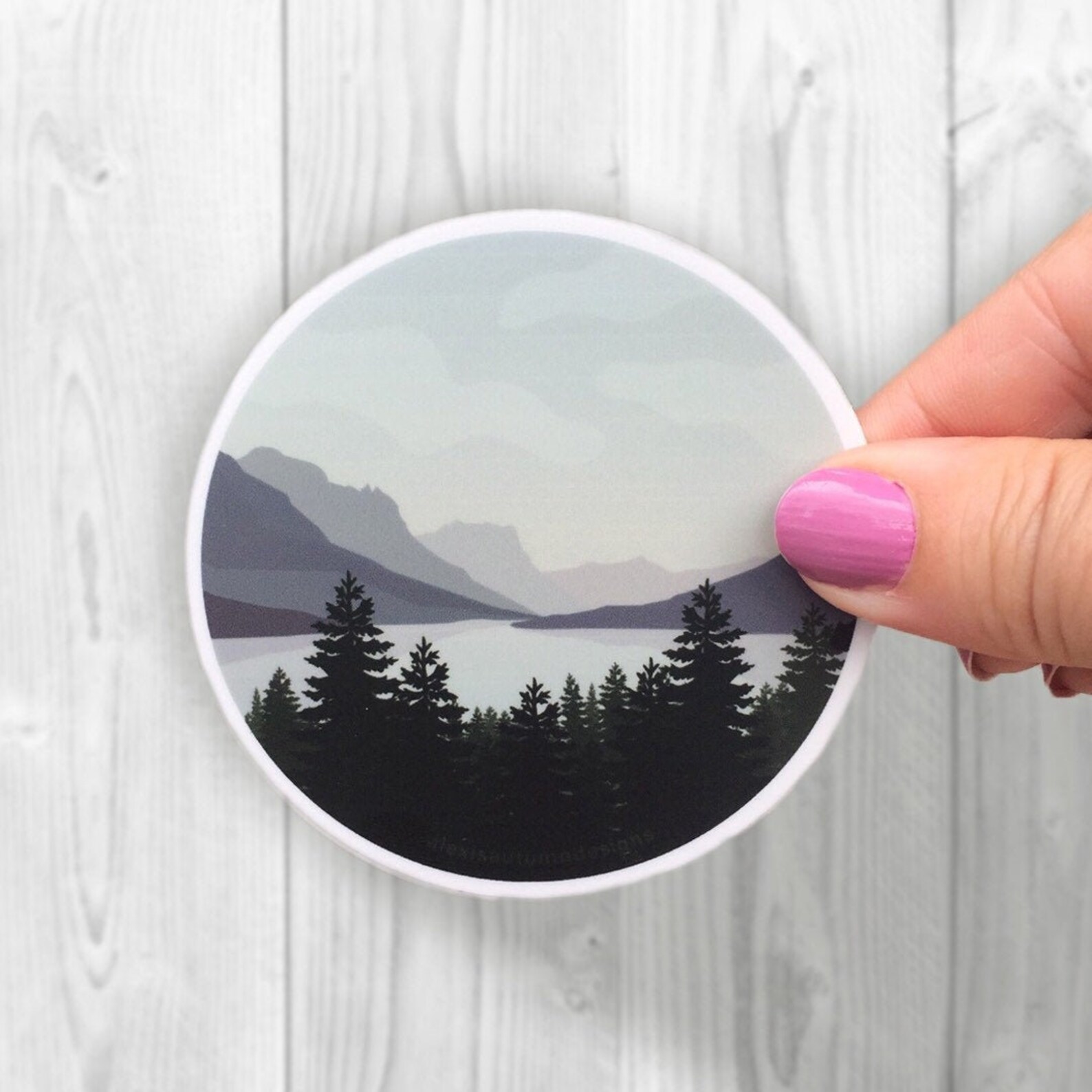 Mountain Landscape Round Sticker 3 Inch Sticker Waterproof - Etsy