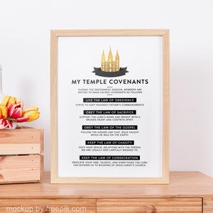 LDS My Temple Covenants - LDS Endowment Promises Print - Temple ...