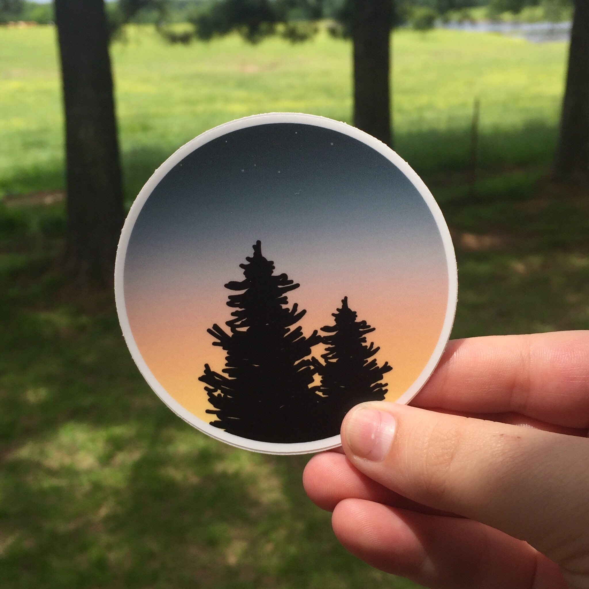 Tree Sunset Landscape Sticker Sunset Landscape Adventure 3 | Etsy