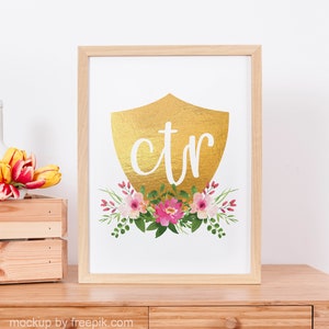 Pink Floral CTR LDS Printable, Faux Gold Foil Lds Ctr Shield, LDS ...