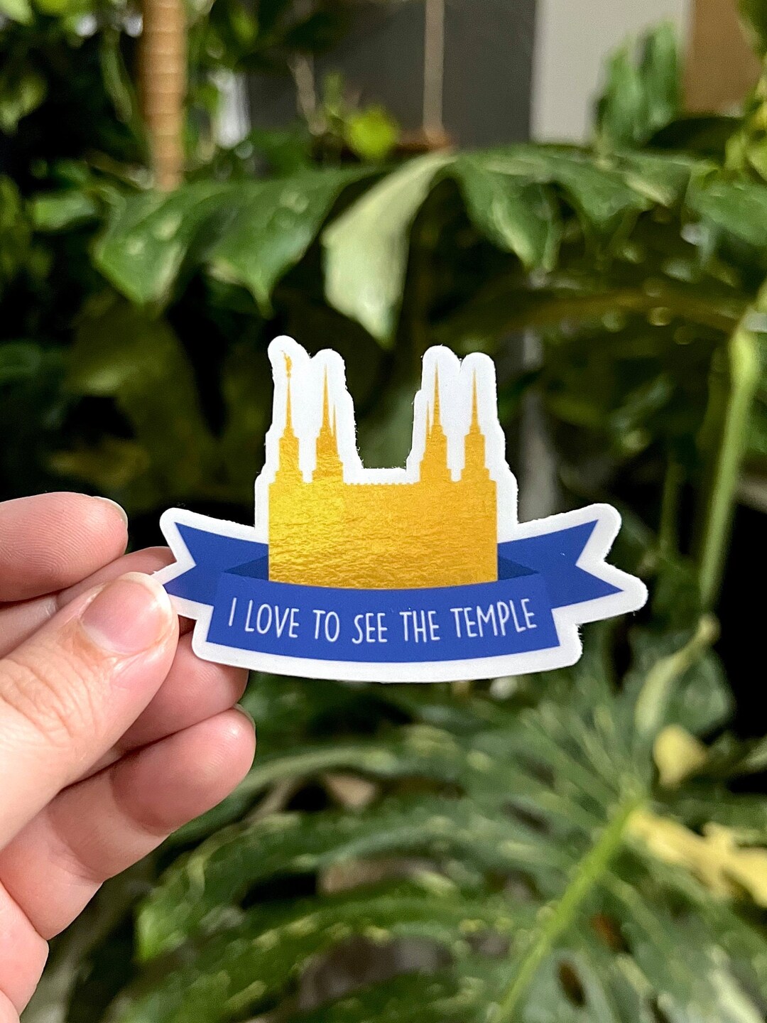 LDS Gold Temple Blue Banner Sticker | Waterproof Washington DC Sticker ...