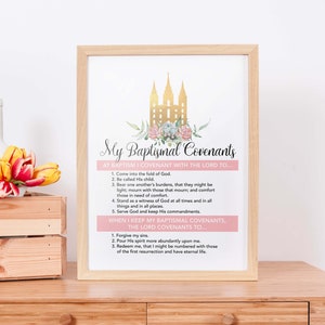 LDS My Baptismal Covenants - LDS Girls Baptism Print - LDS Baptismal ...