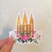 LDS Gold Temple Pink Floral Sticker Waterproof - Etsy