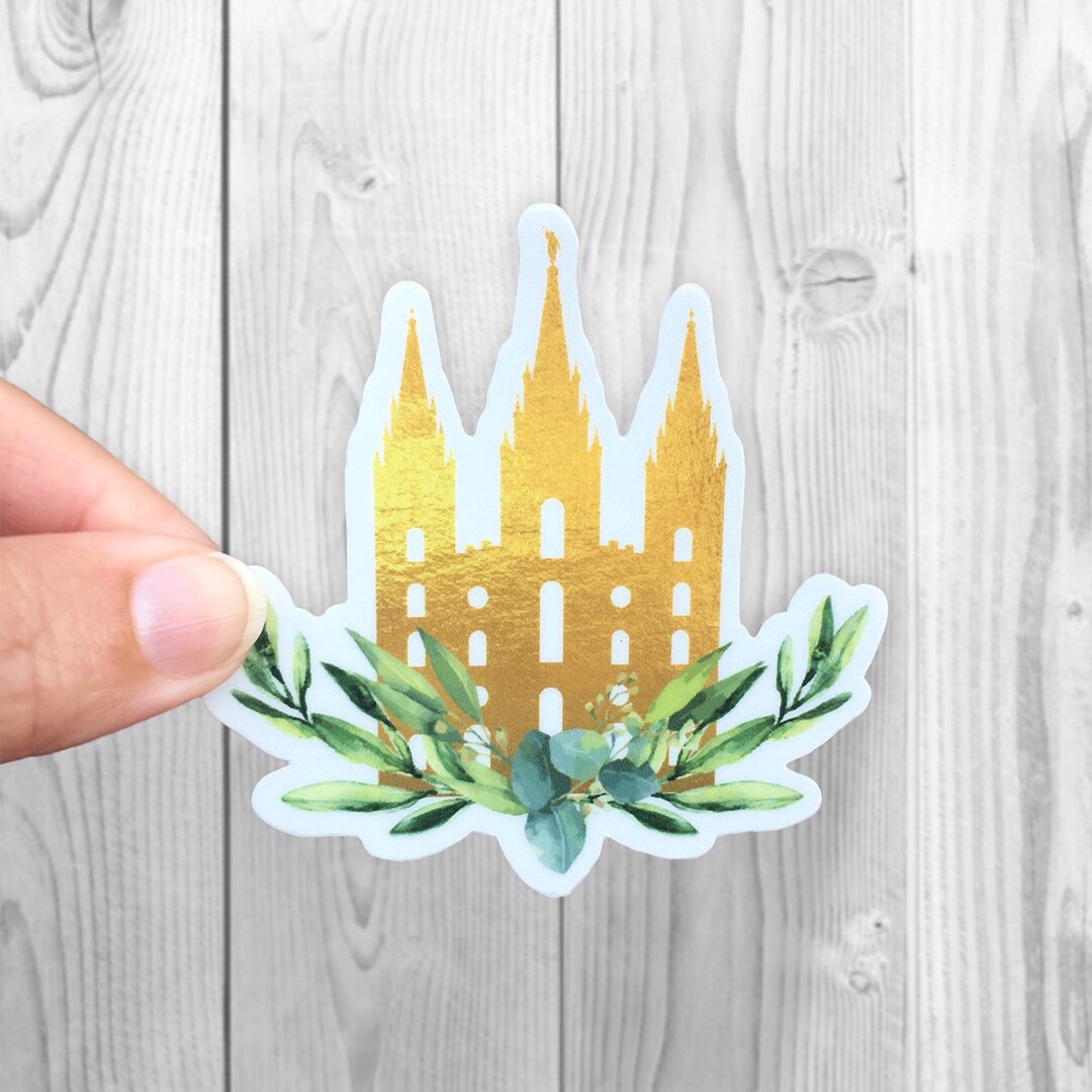 LDS Gold Temple Green Floral Sticker | Waterproof + Weatherproof ...