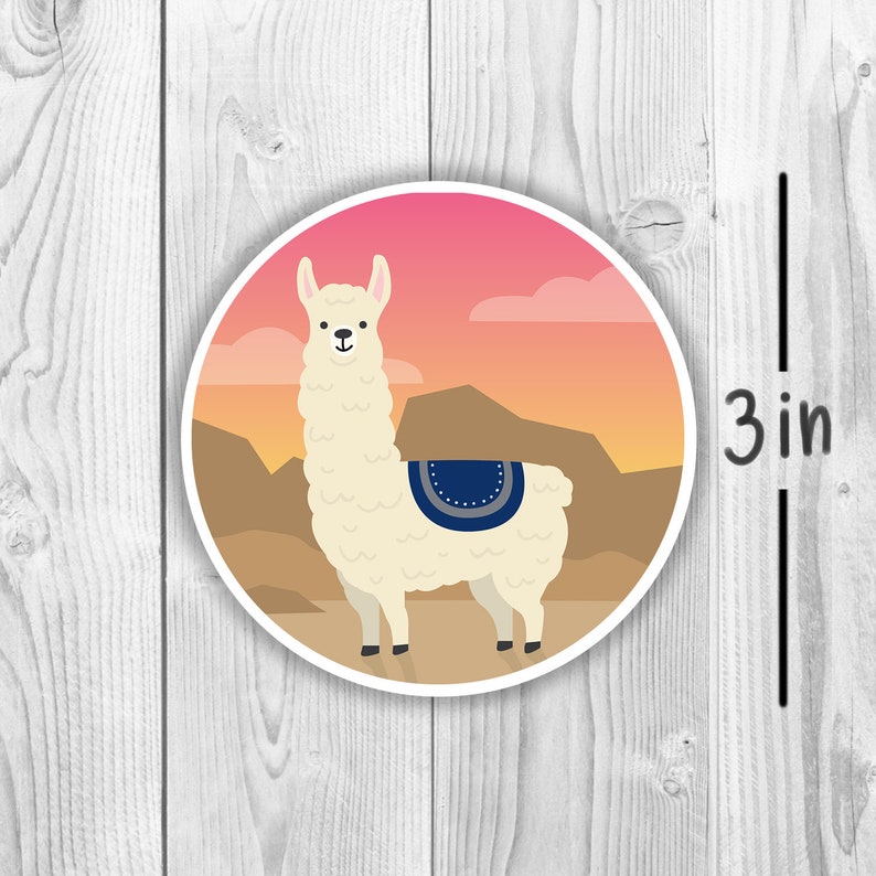 Llama Circle Sticker 3-inch Waterproof Llama Sticker Pink | Etsy