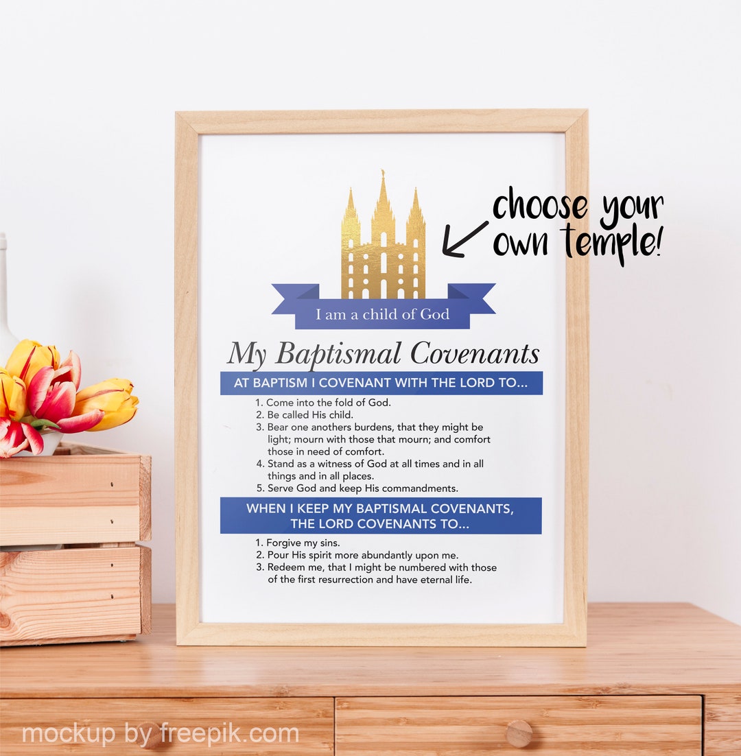 CUSTOMIZED Lds My Baptismal Covenants - Instant Download Wall Art ...
