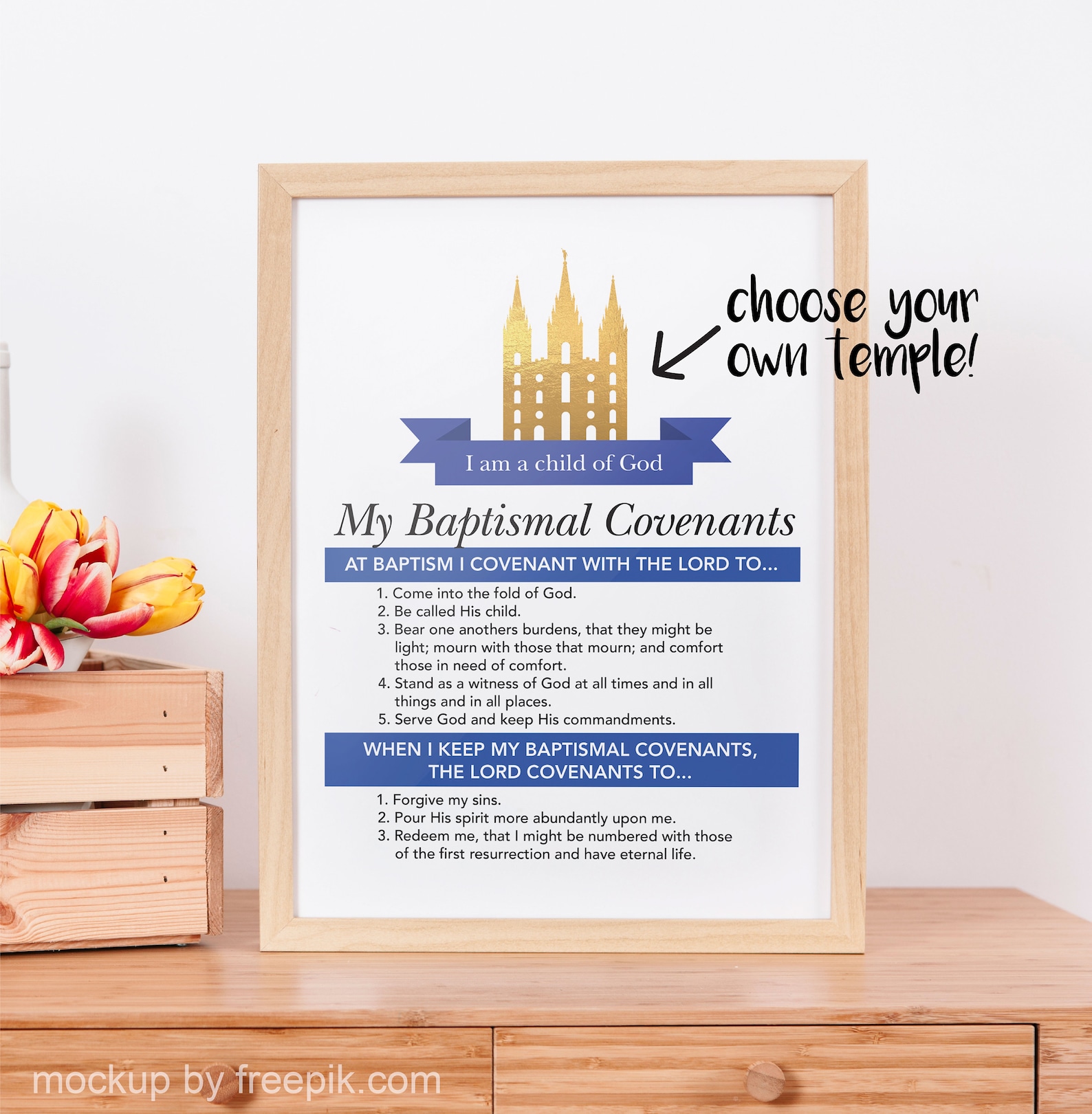 CUSTOMIZED Lds My Baptismal Covenants Instant Download Wall - Etsy