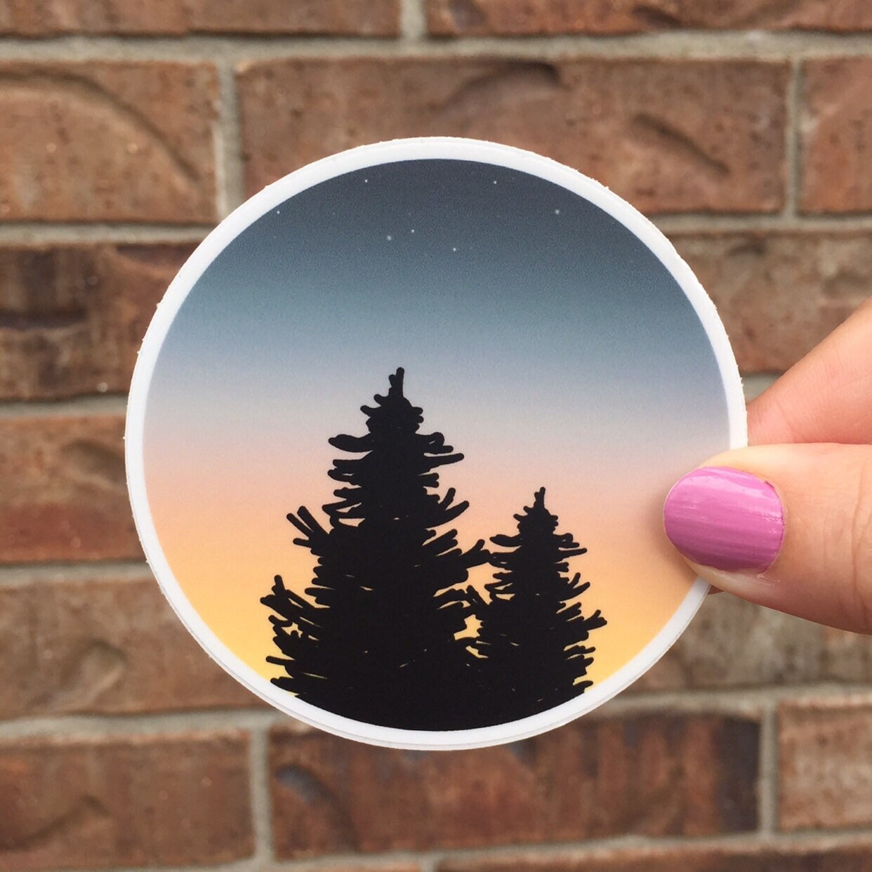 Tree Sunset Landscape Sticker Sunset Landscape Adventure 3 | Etsy