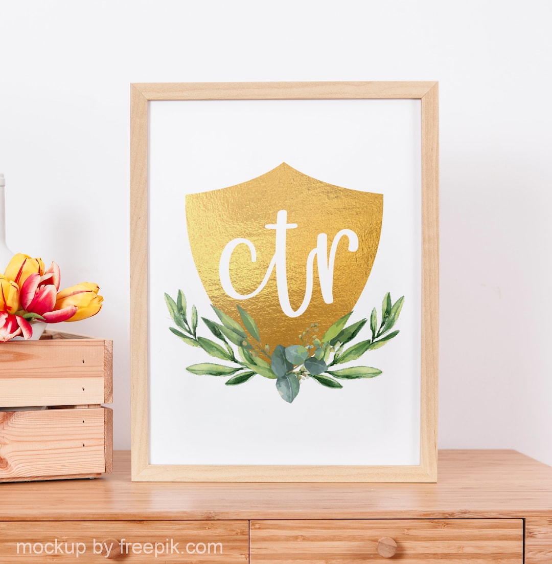 Greenery CTR LDS Printable, Faux Gold Foil Lds Ctr Shield, LDS Baptism ...