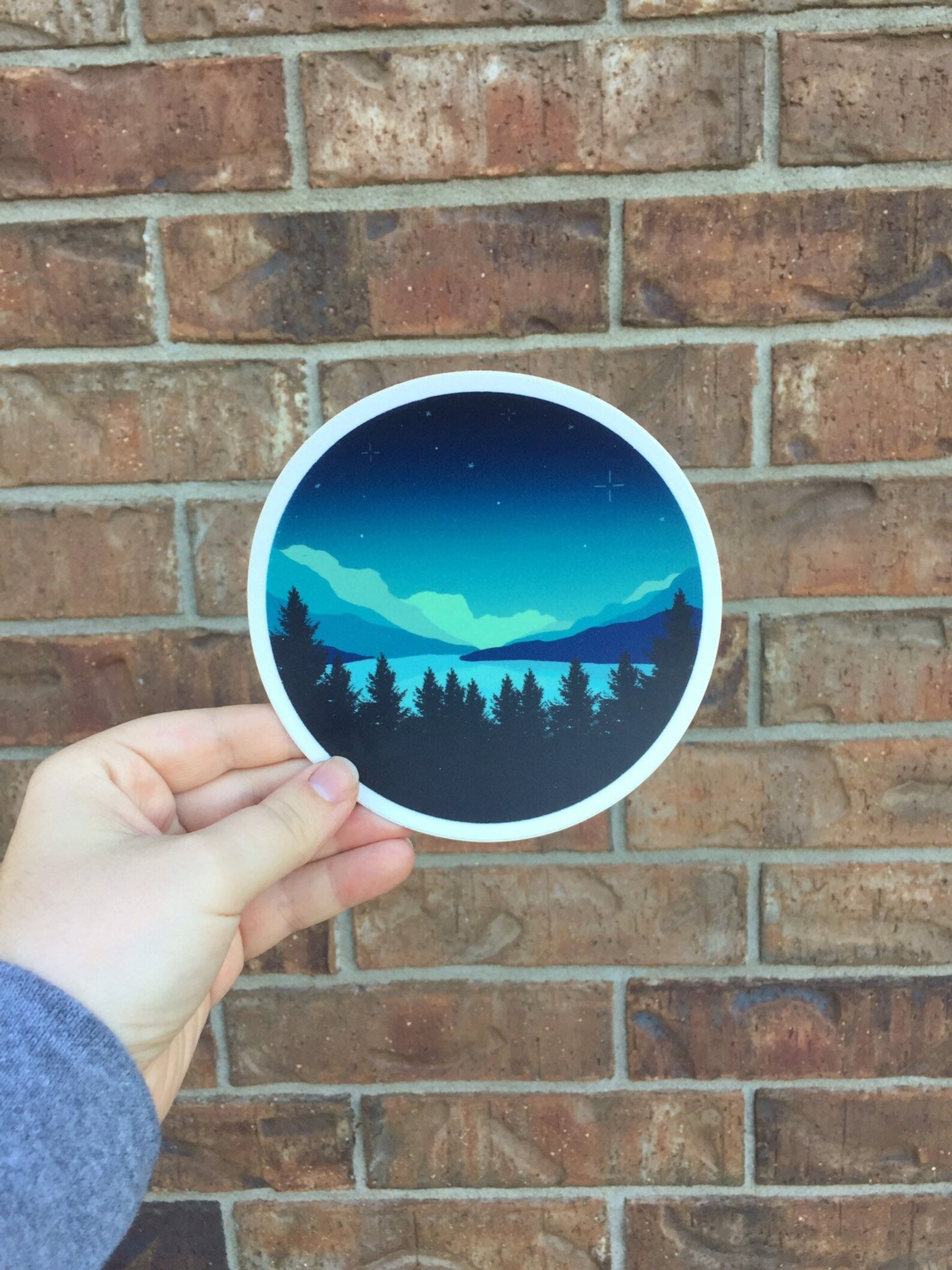 LARGE 5-inch Blue Mountain Landscape Round Sticker - Etsy