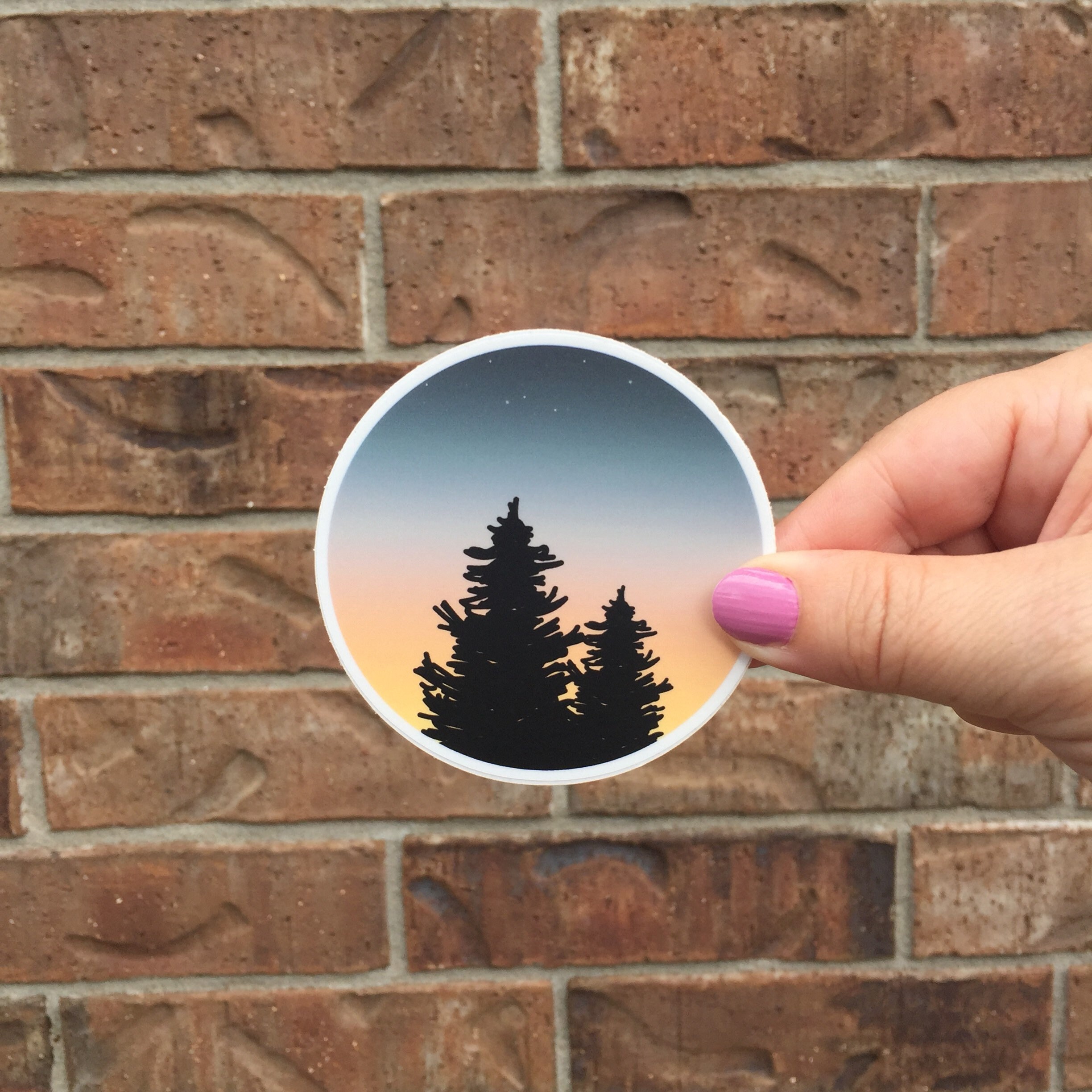 Tree Sunset Landscape Sticker Sunset Landscape Adventure 3 | Etsy