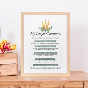 LDS My Temple Covenants - LDS Endowment Promises Print - Temple ...