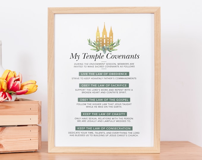 LDS My Temple Covenants - LDS Endowment Promises Print - Temple ...