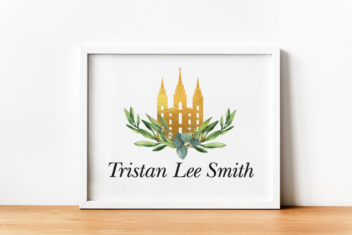 Personalized LDS Temple Name Print Lds Baptism Print LDS - Etsy