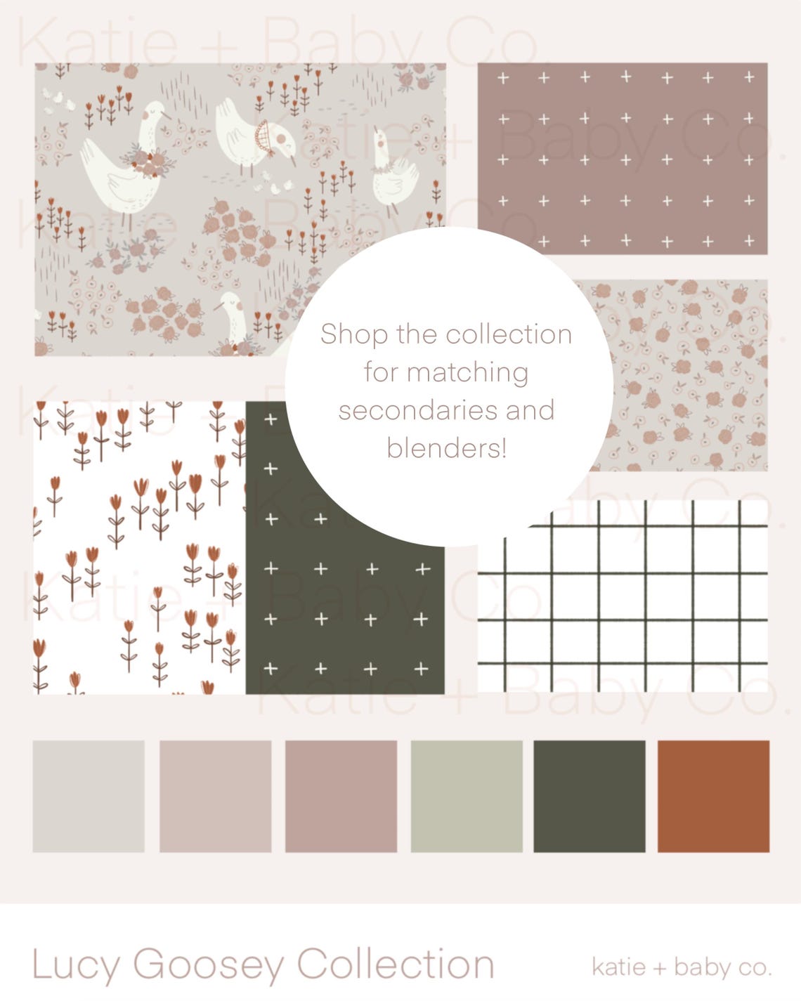 Lucy Goosey Seamless Pattern: Cottagecore Nursery Fabric (digital ...