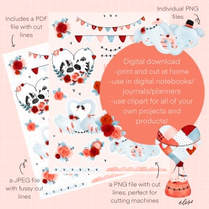 Valentines Day Clipart, Cute Valentines Day Stickers, Digital Stickers ...