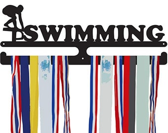 Swimming Medal Hanger Medal Display Wooden Display Swimming - Etsy