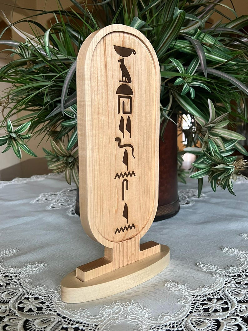 Egyptian Cartouche, Hieroglyphic Cartouche, Cartouche Hardwood Stand ...