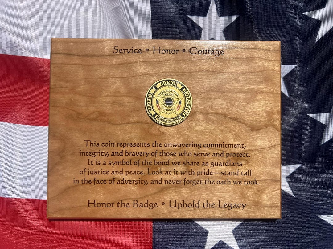 Challenge Coin Plaque, Military Retirement Gift, First Responder Gift ...