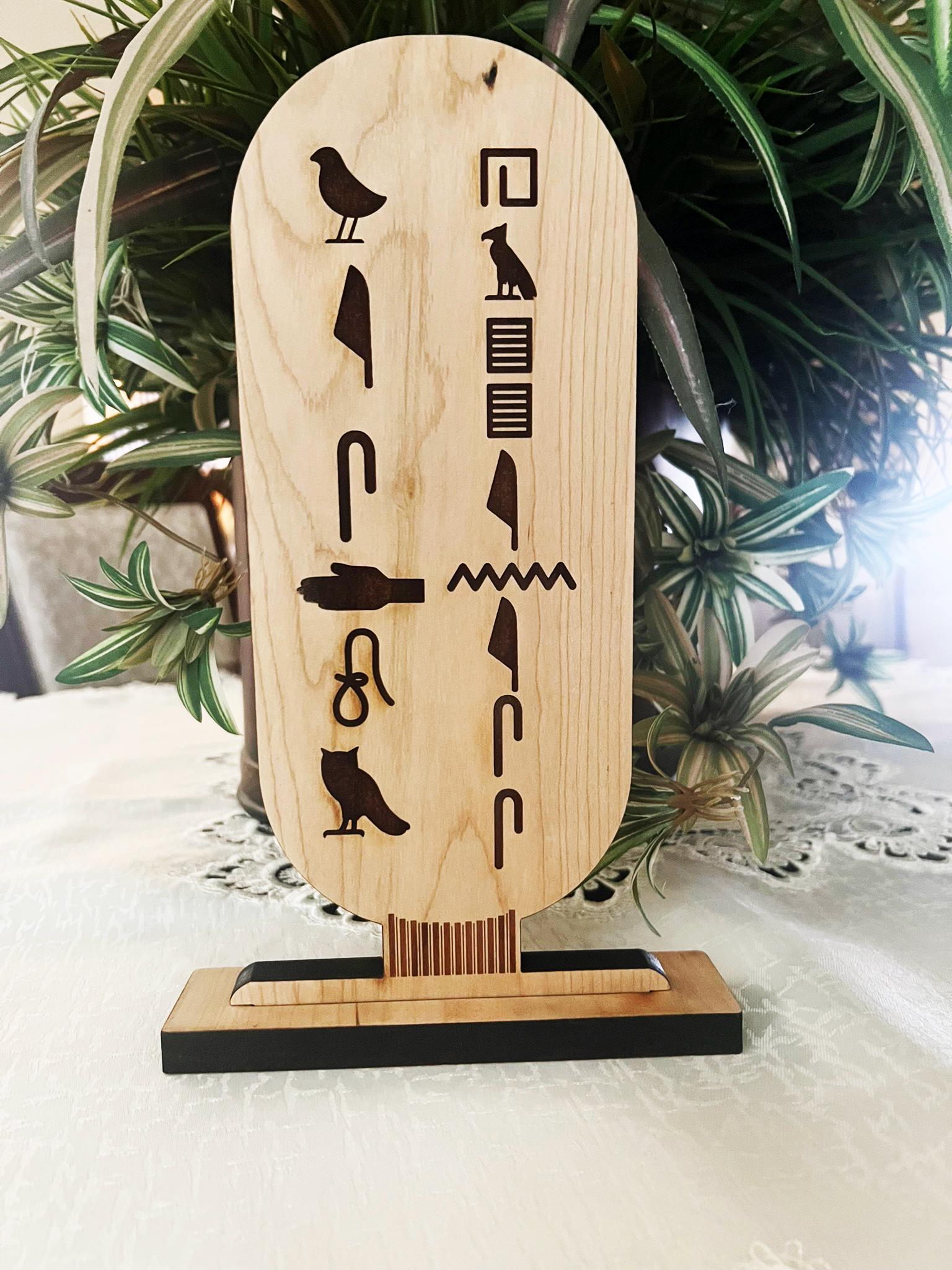 Egyptian Cartouche, Hieroglyphic Cartouche, Cartouche Hardwood Stand ...
