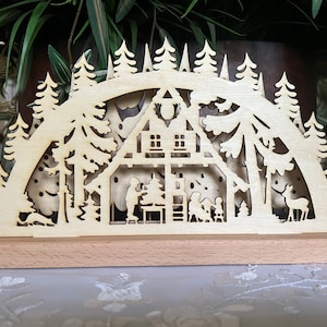 Schwibbogen, German Candle Arch, Lighted German Candle Arch, Christmas ...