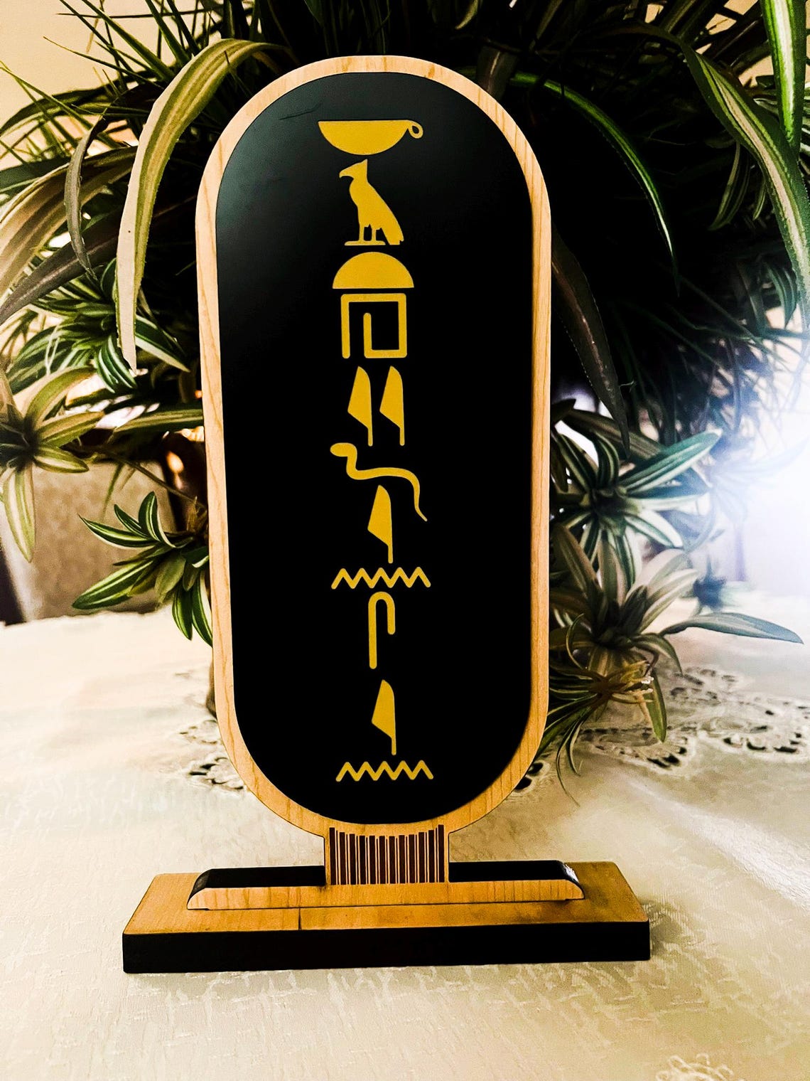 Egyptian Cartouche, Hieroglyphic Cartouche, Cartouche Hardwood Stand ...