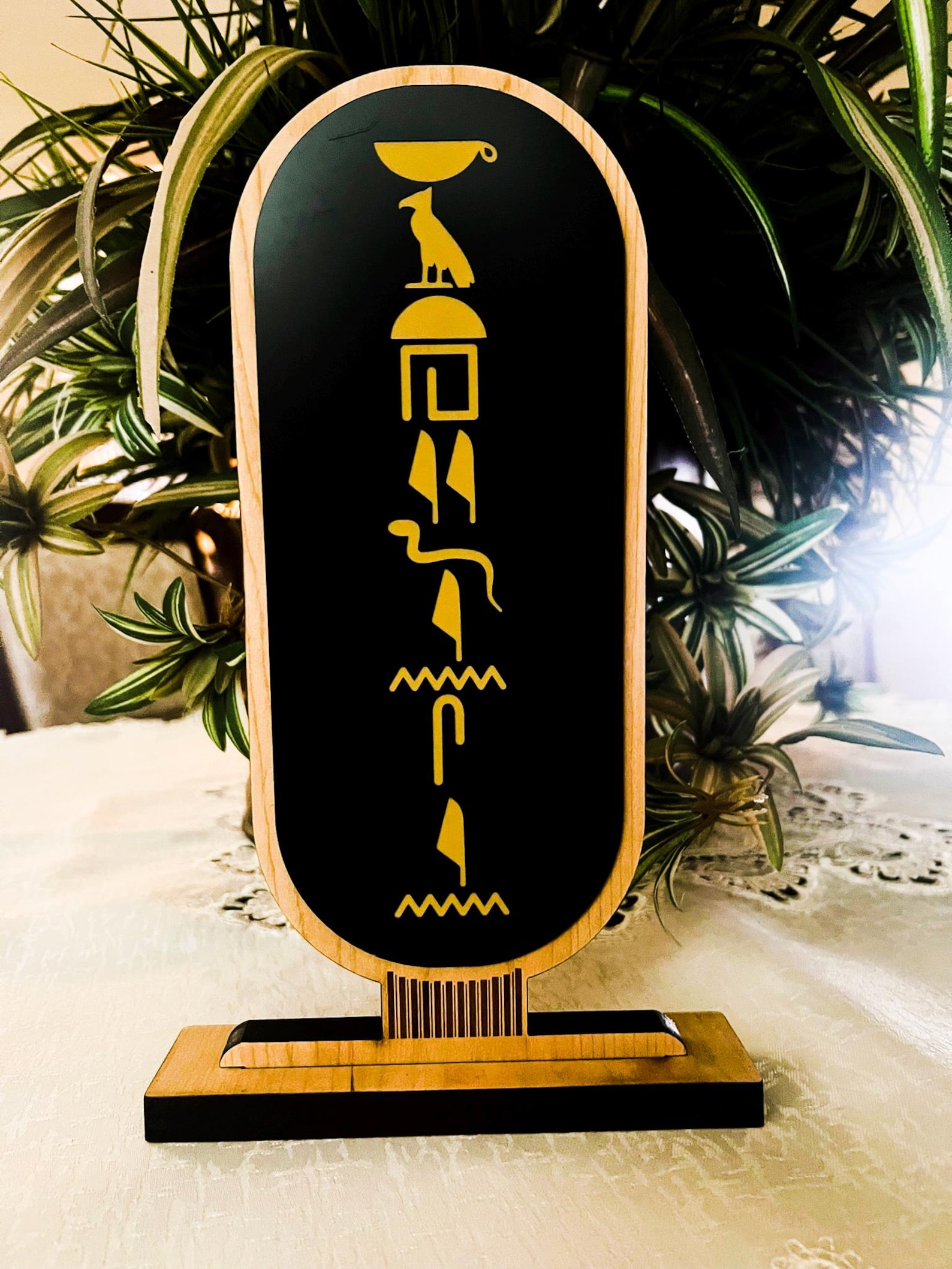 Egyptian Cartouche, Hieroglyphic Cartouche, Cartouche Hardwood Stand ...