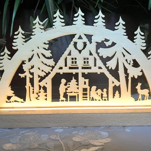 Schwibbogen, German Candle Arch, Lighted German Candle Arch, Christmas ...