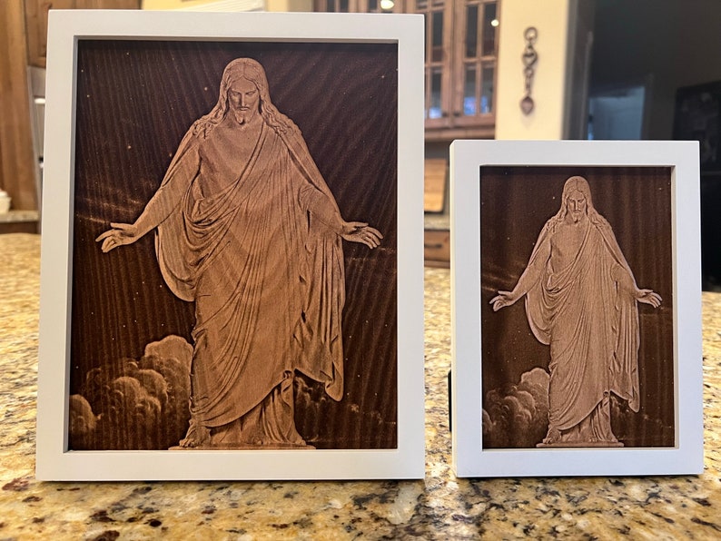 Christus Wood Engraving, Christus Engraving, Framed Christus, Laser ...