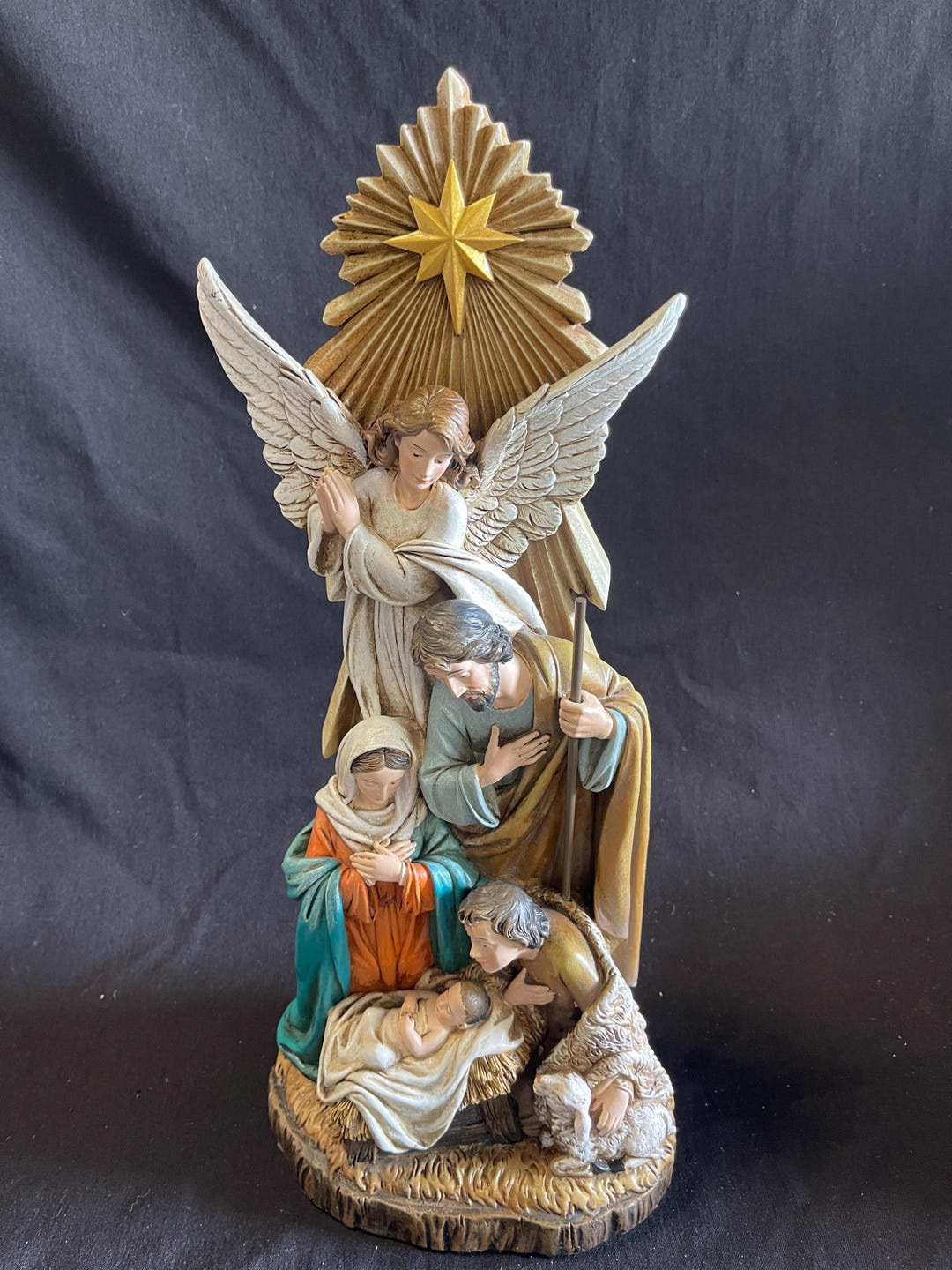 Guardian Angel Holy Family Nativity Figurine - Etsy
