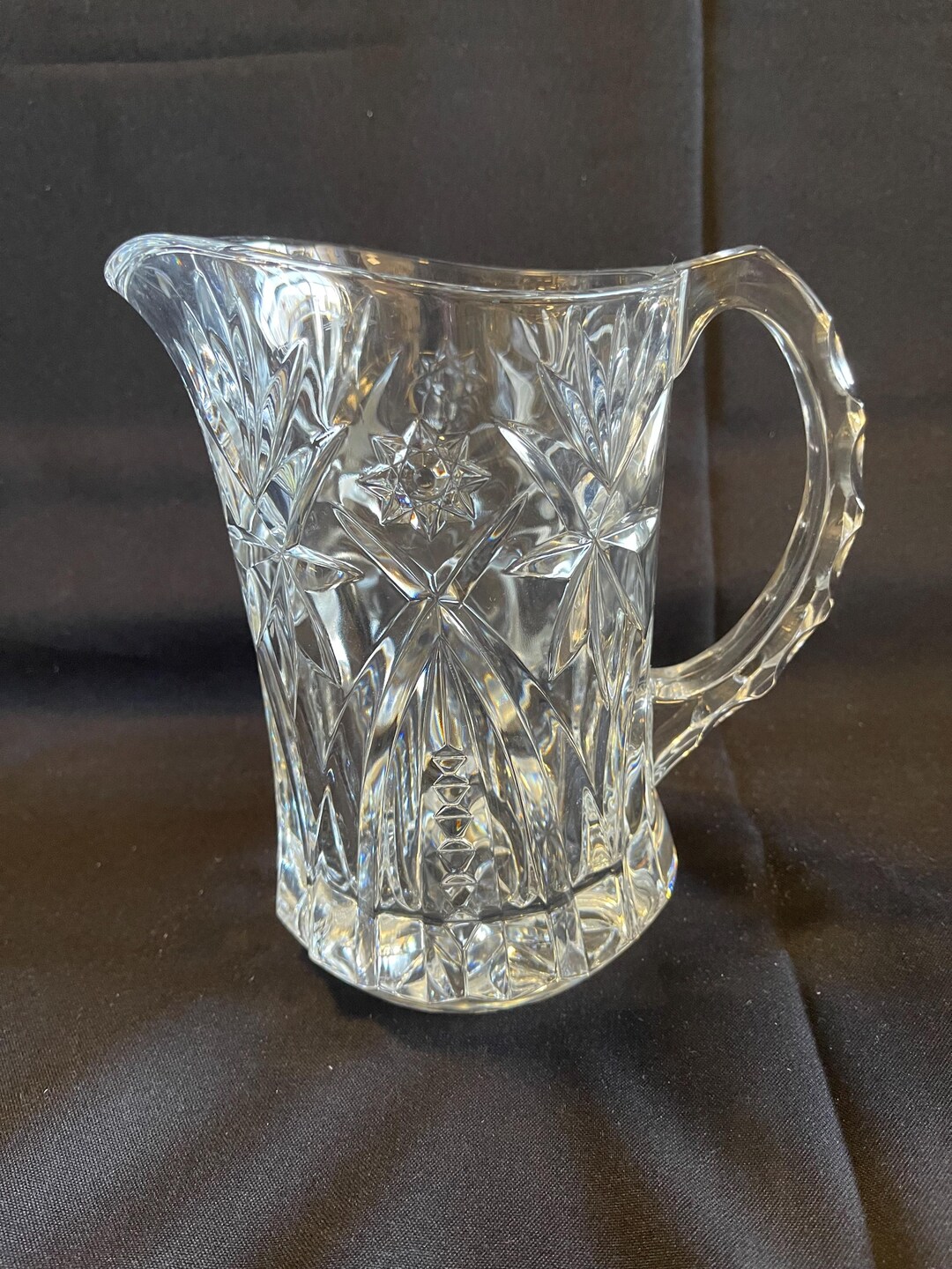 Vintage Cristal D'arques-durand Heavy Lead Cut Crystal Water Pitcher ...