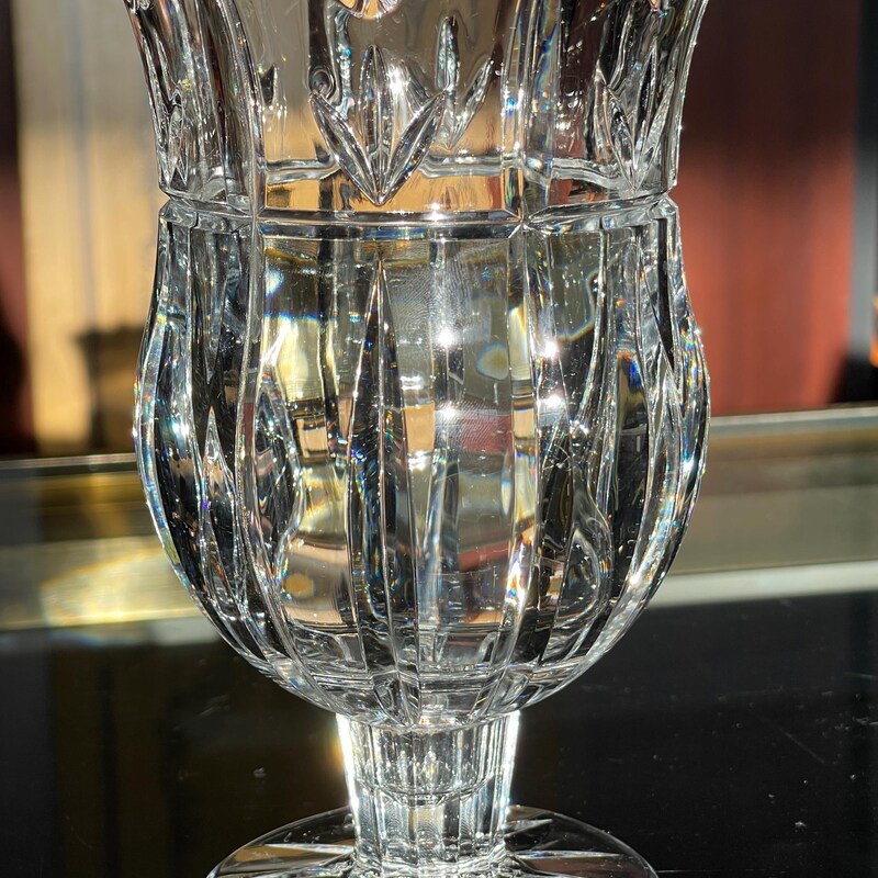 Footed Glass Vase - Etsy