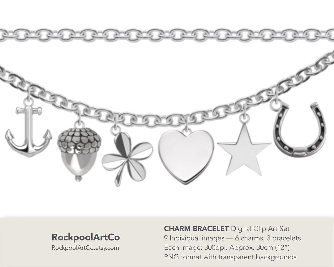 Charm Bracelet Line Drawing