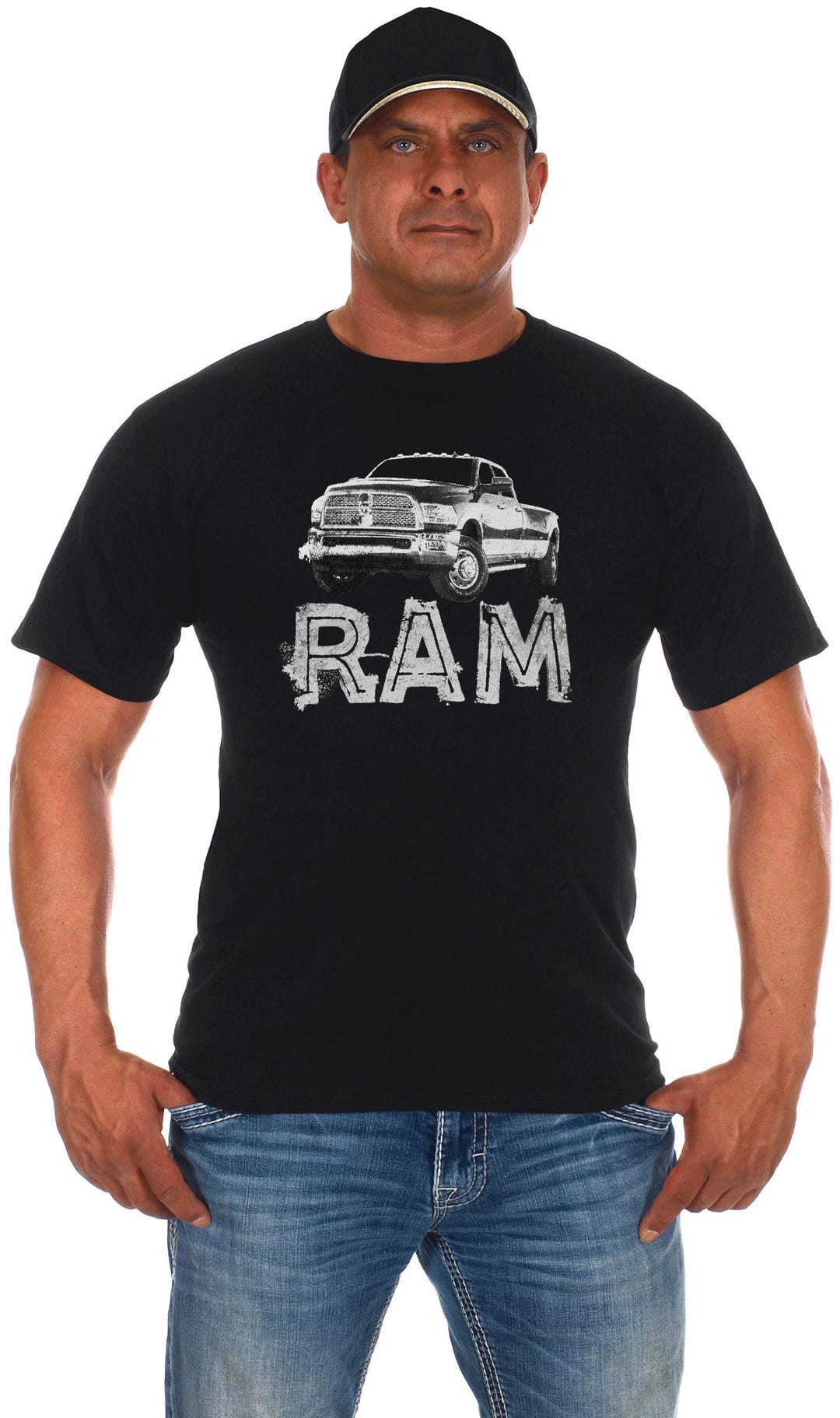 JH Design Men's Dodge RAM Dually Truck Short Sleeve Crew Neck T-shirt ...