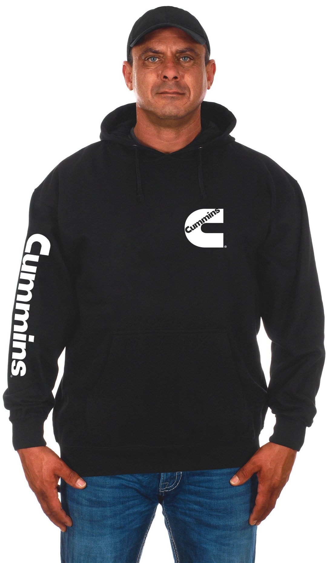 JH Design Men’s Cummins Diesel Classic Black Pullover Hoodie Sweatshirt ...