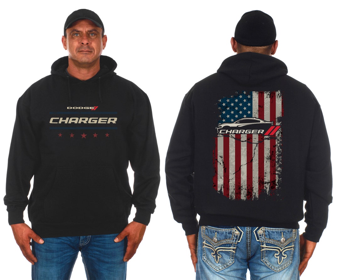 Men's Dodge Charger Pullover Hoodie American Flag 2 Sided Sweatshirt - Etsy