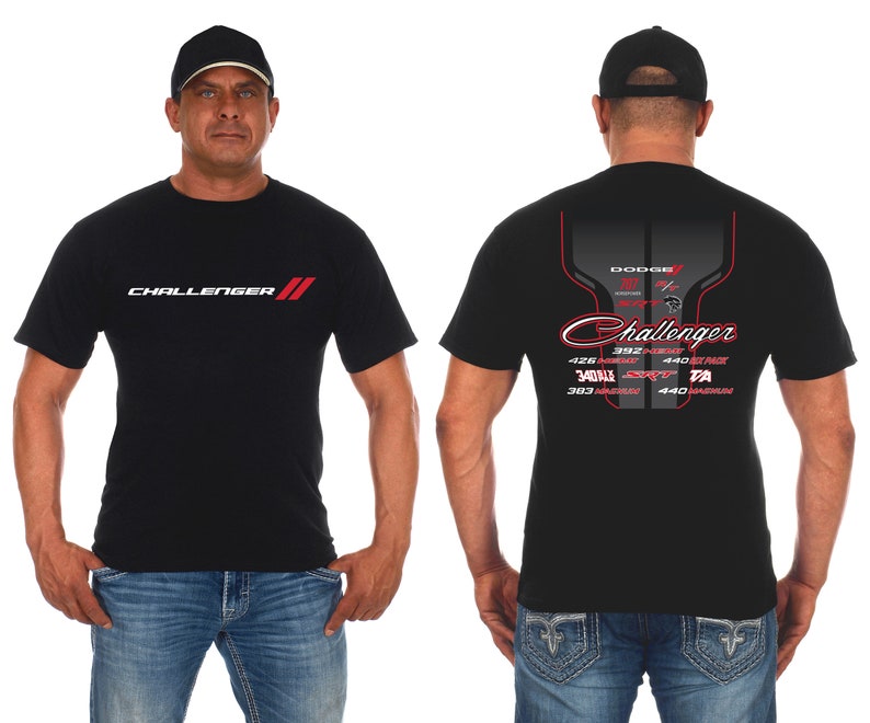 JH Design Men's Dodge Challenger T-shirt Short Sleeve Crew Neck Shirt ...