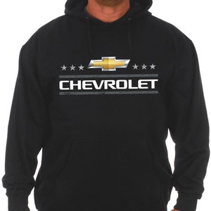 JH Design Mens Chevy Corvette Hoodie Distressed American Flag 2-sided ...