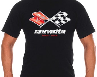 Mens Chevy Corvette T-shirt C6 Series Logo Black Crew Neck | Etsy