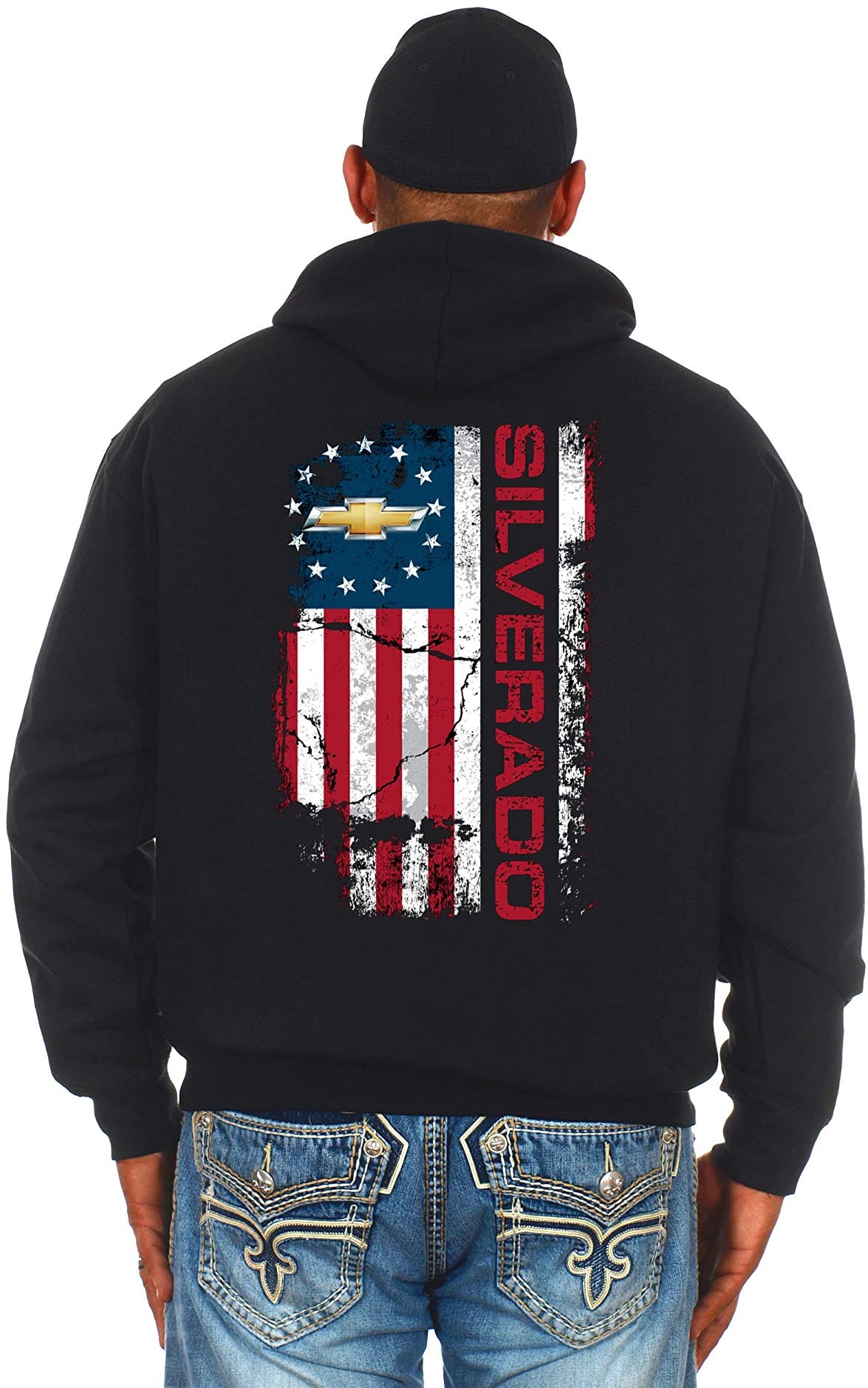 Men's Chevy Silverado Distressed Logo Pullover Hoodie - Etsy