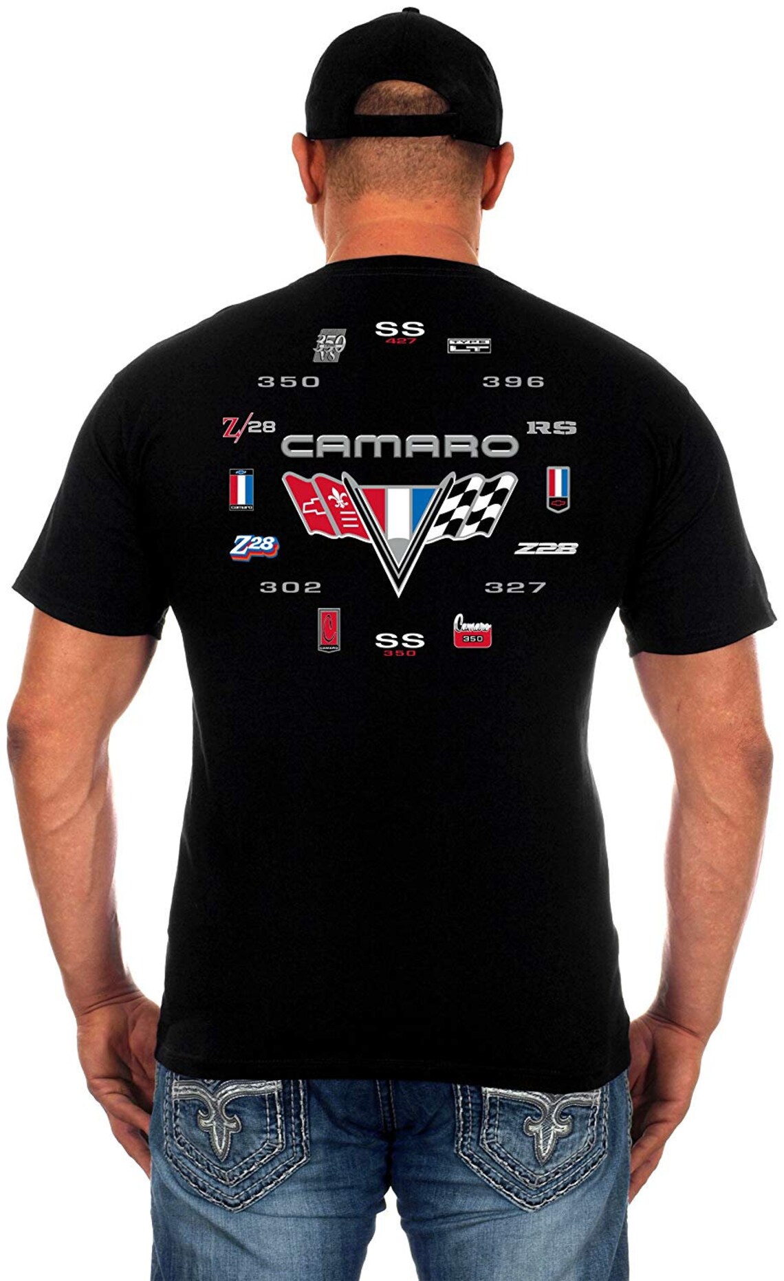 JH Design Men's Chevy Camaro Collage T-shirt Short Sleeve Crew Neck ...