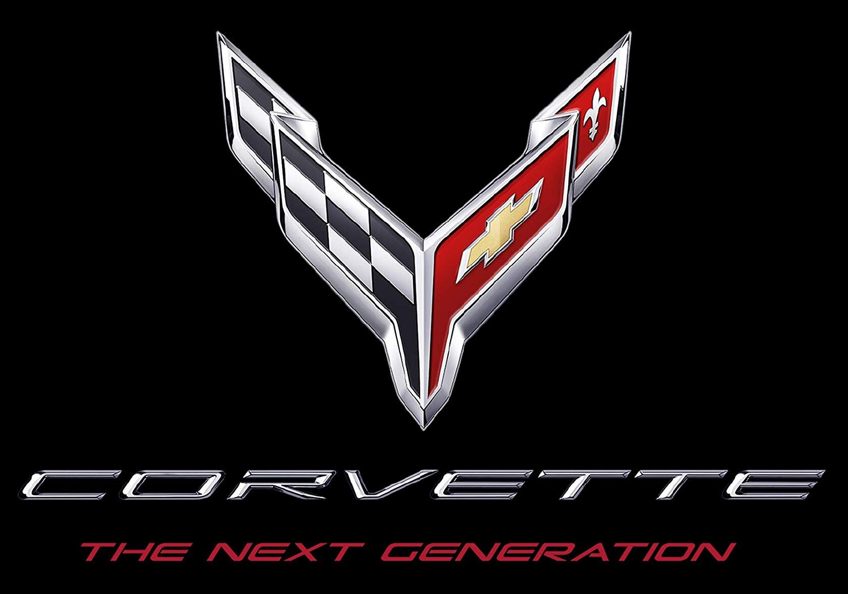 Mens Chevy Corvette T-shirt C8 Logo the Next Generation Black Crew Neck ...