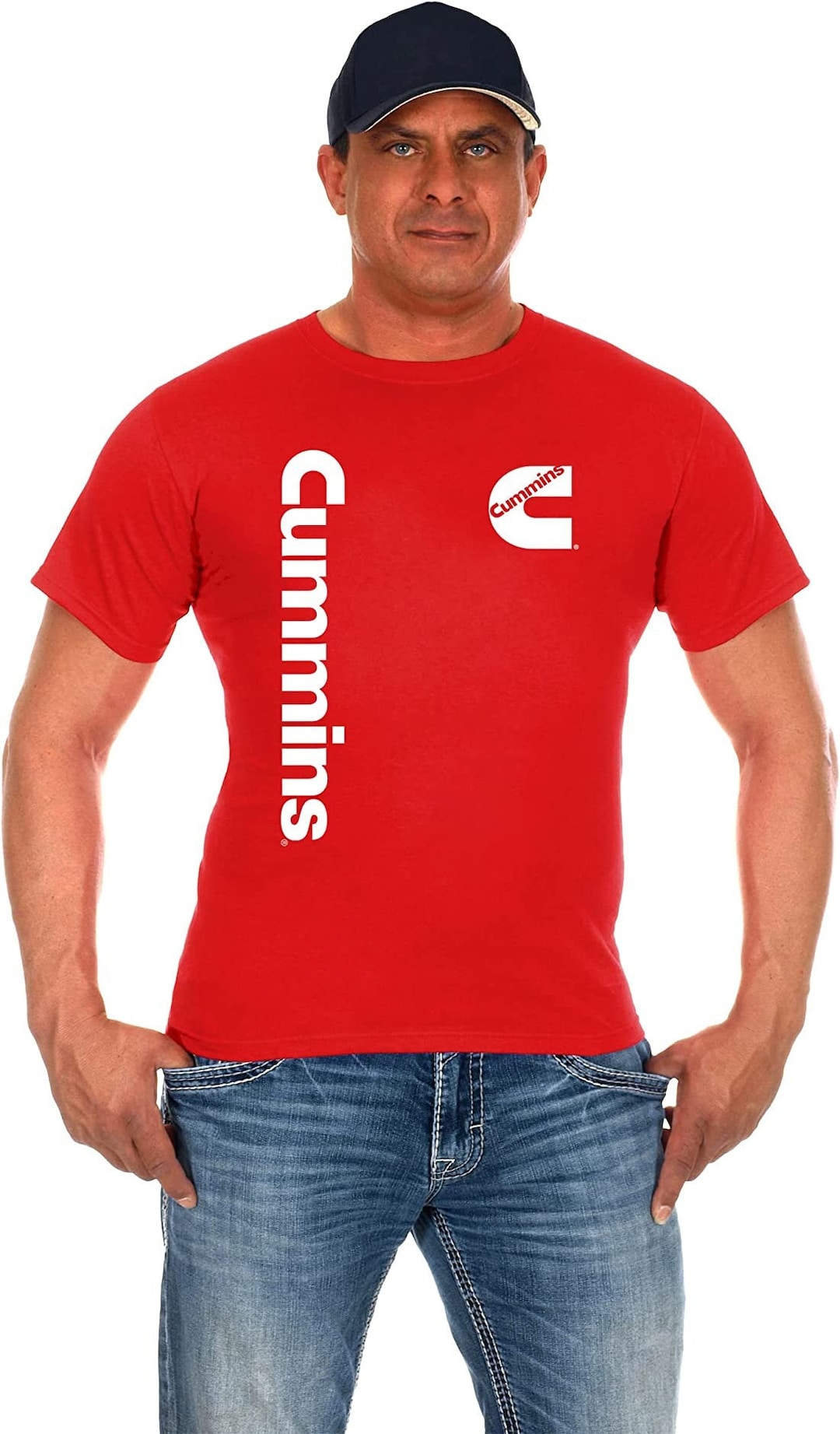 JH DESIGN GROUP Men's Cummins Logos Crew Neck Red T-shirt - Etsy
